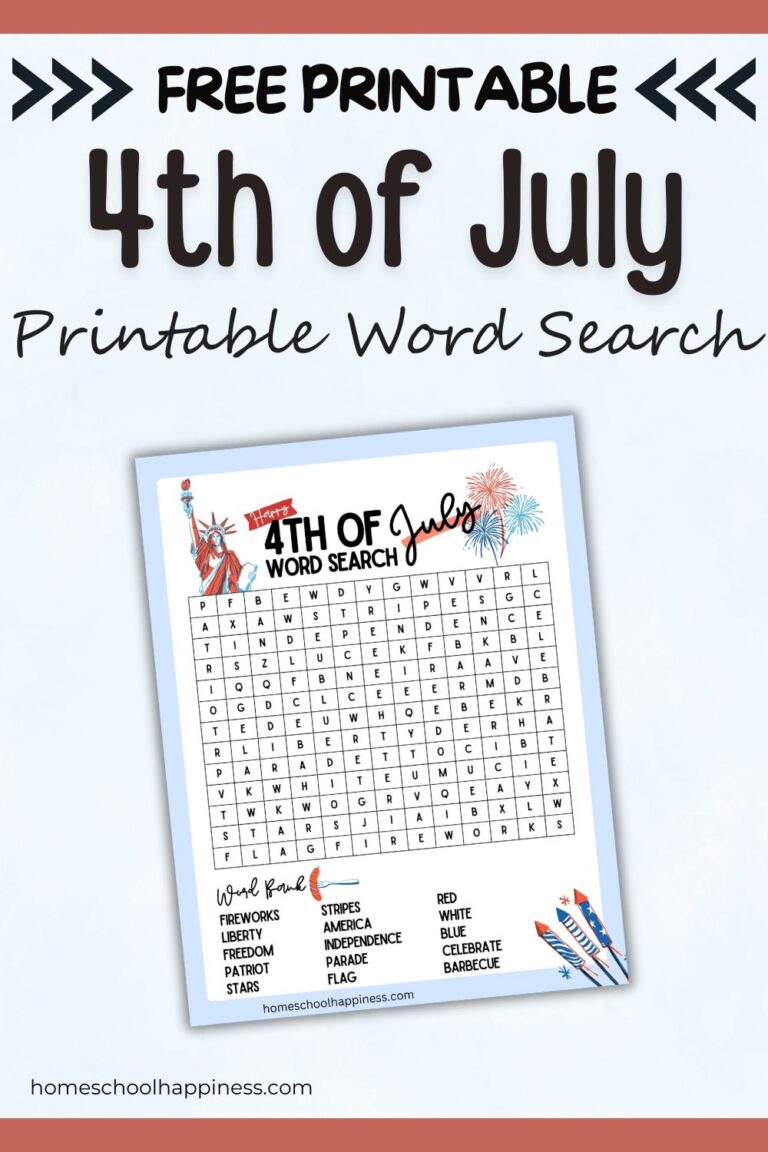 Free 4th of July Word Search Printable for Kids!