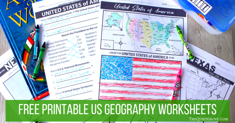 Interactive 50 States Worksheets for Grades K-3