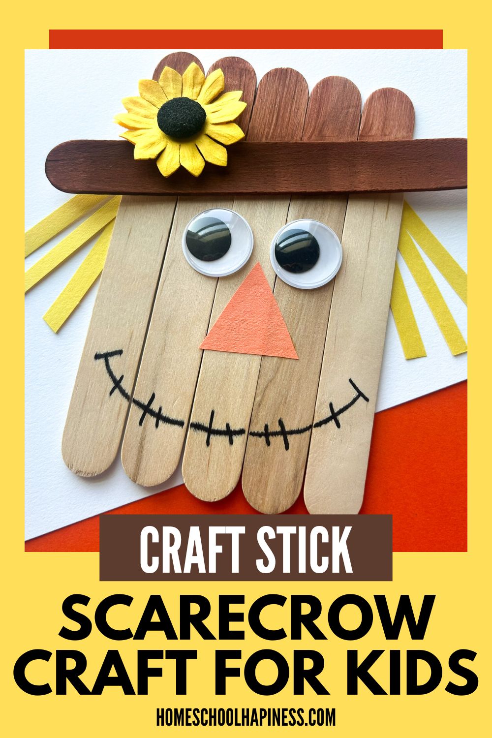 Scarecrow Popsicle Stick Craft for Kids - Fun Fall Activity