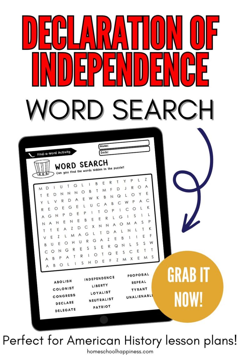 Declaration of Independence Word Search: History Comes to Life!