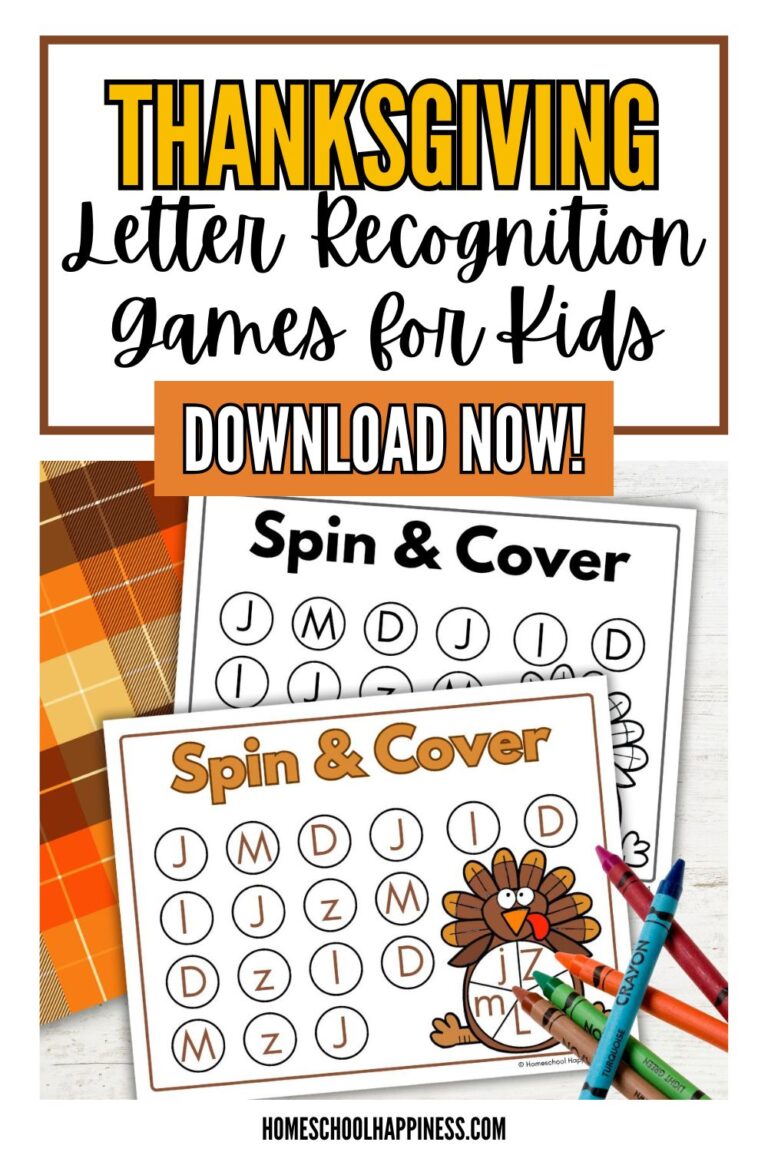Kindergarten Letter Recognition Games for Thanksgiving