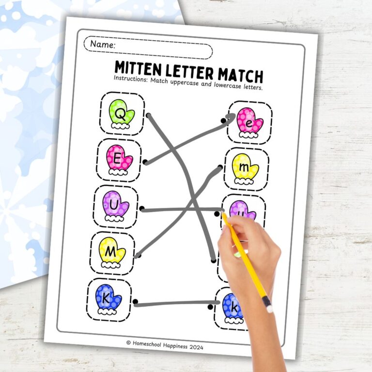 Mitten Preschool Letter Recognition Activity – Free Printable Fun