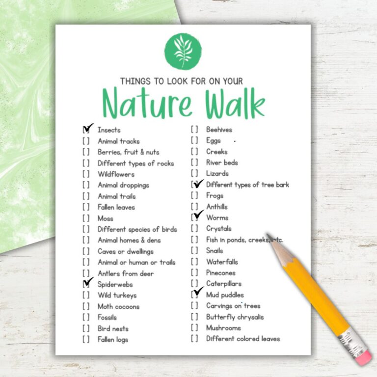 Free Nature Walk Scavenger Hunt Printable for Kids