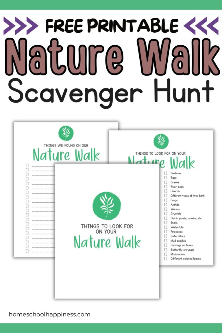 Free Nature Walk Scavenger Hunt Printable for Kids