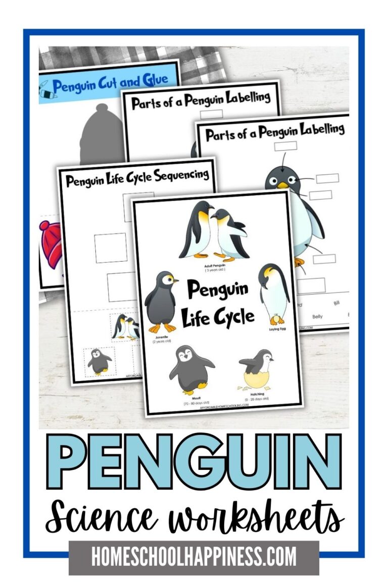 Penguin Science Worksheets for Homeschooling