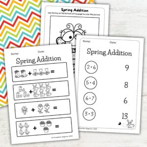 Spring Addition Worksheets: Free Math Printables for Kids