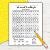 Vincent van Gogh Word Search for Kids – Fun & Educational