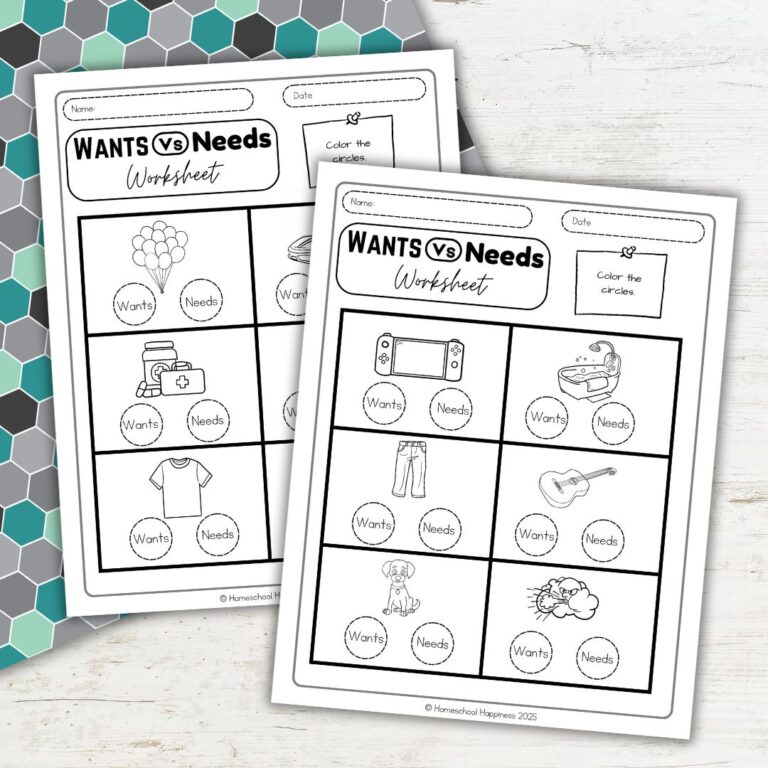 Wants vs Needs Worksheets – Free Printables for Kids