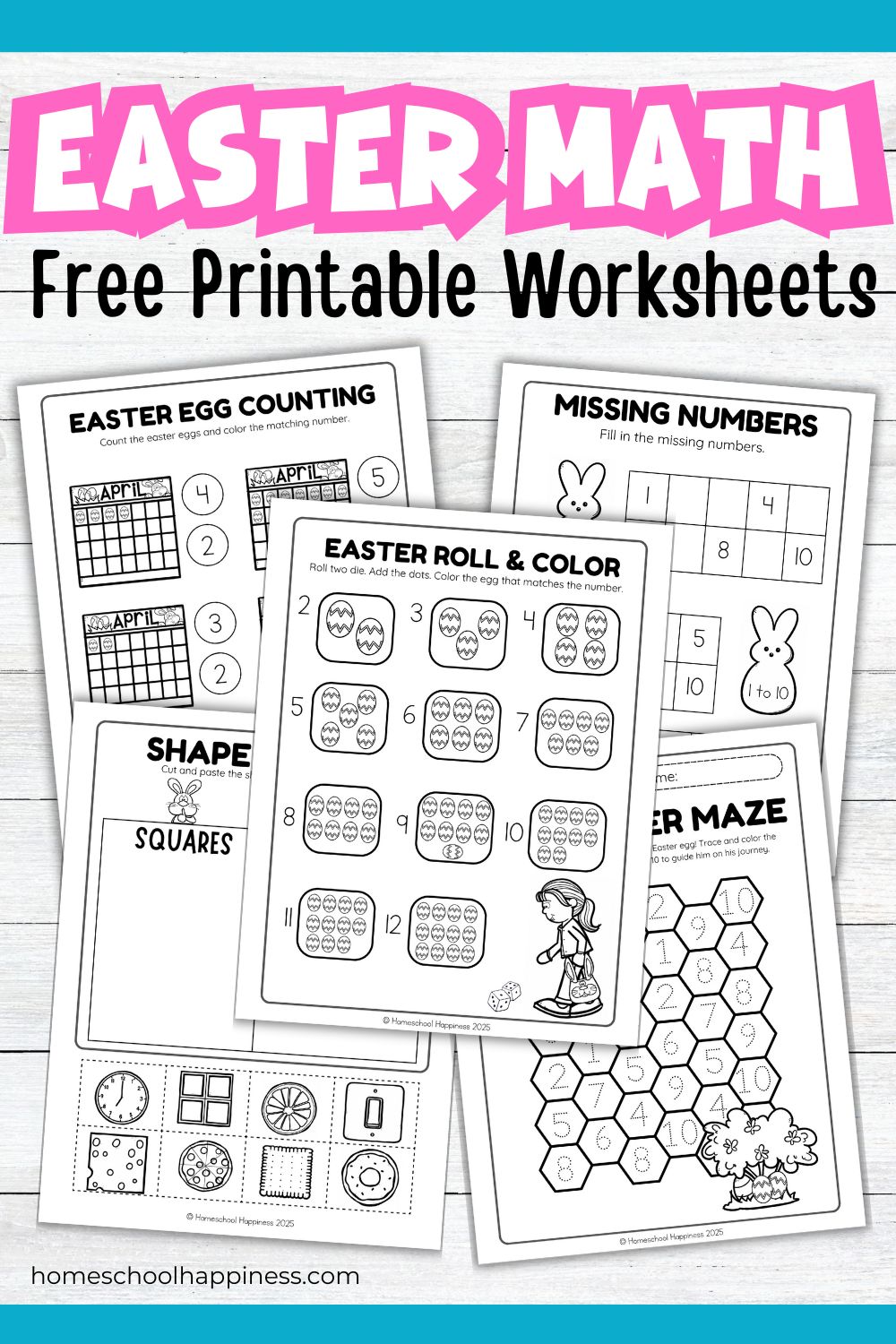 Fun & Free Kindergarten Math Printable Activities for Easter