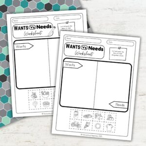 Wants vs Needs Worksheets – Free Printables for Kids