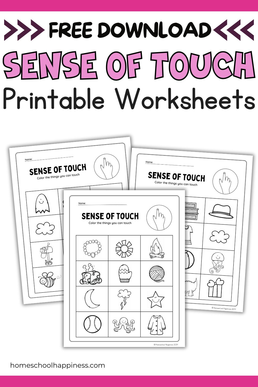 Sense of Touch Worksheet for Preschool – Free Printable