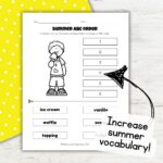 Summer ABC Order Worksheets for Early Learners