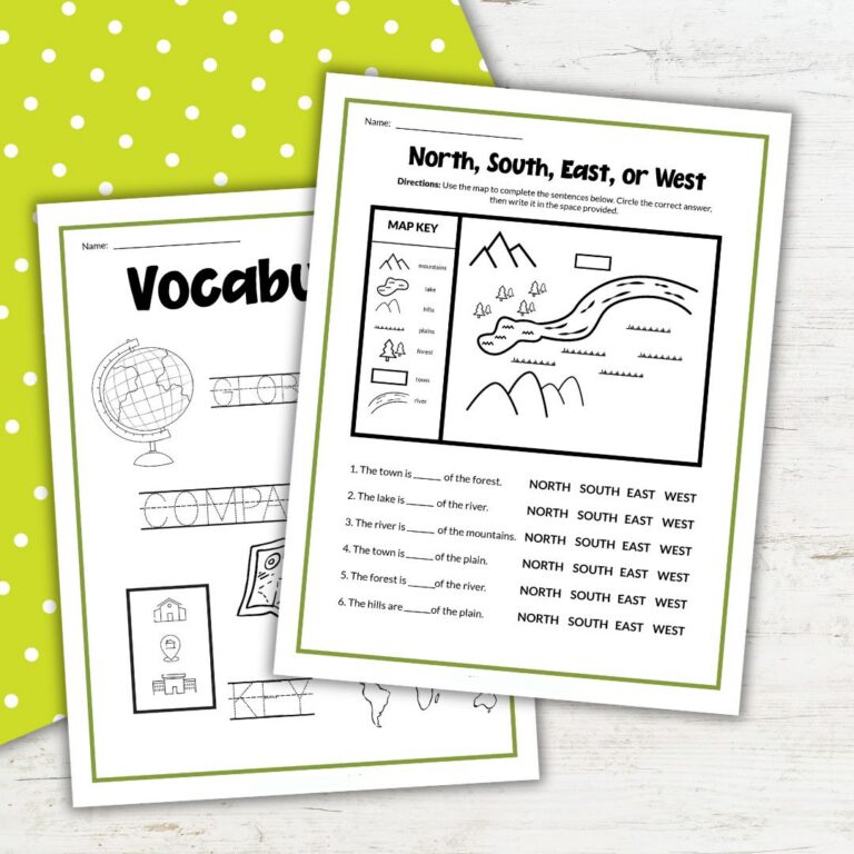 Free Printable Map Skills Worksheets for Homeschool