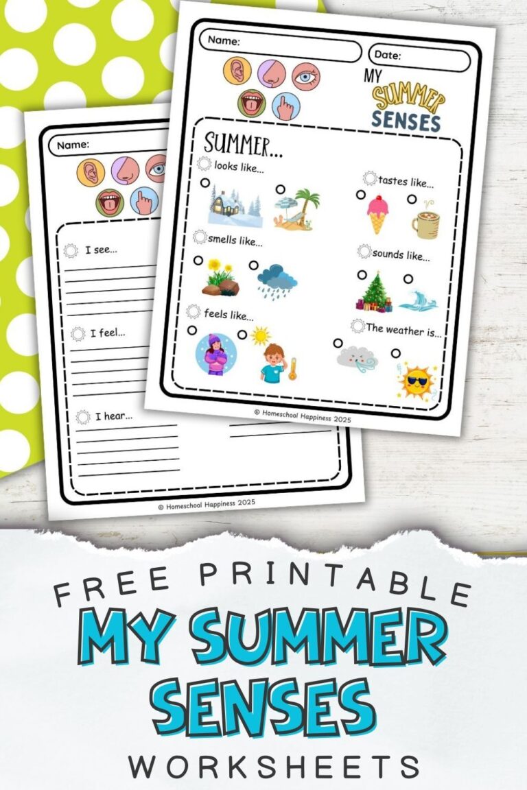 Free Five Senses of Summer Printable for Kids