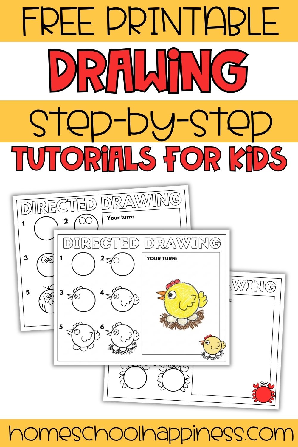 Spring Directed Drawing for Kids (Free Printable)