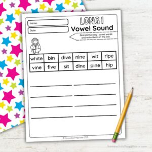 Long I Vowel Worksheets – Free Homeschool Printables