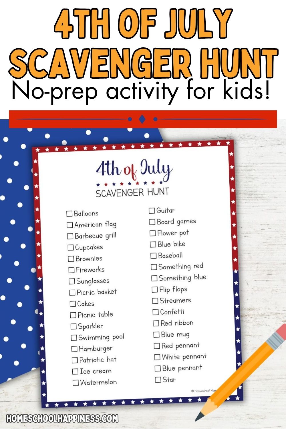 4th of July Scavenger Hunt – Free Printable for Kids