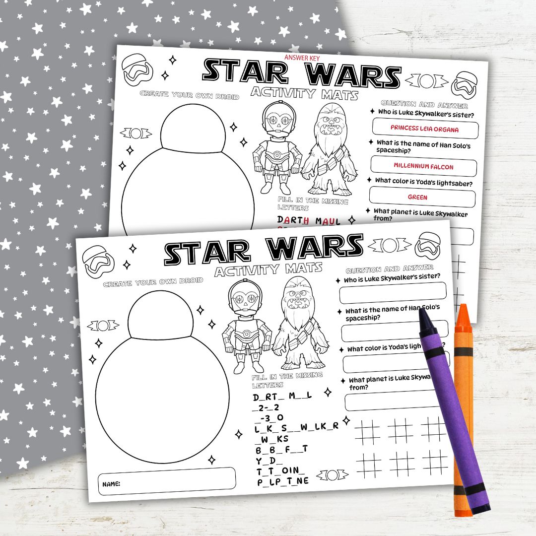 Star Wars Activity Mats – Free Printable for Homeschool Fun