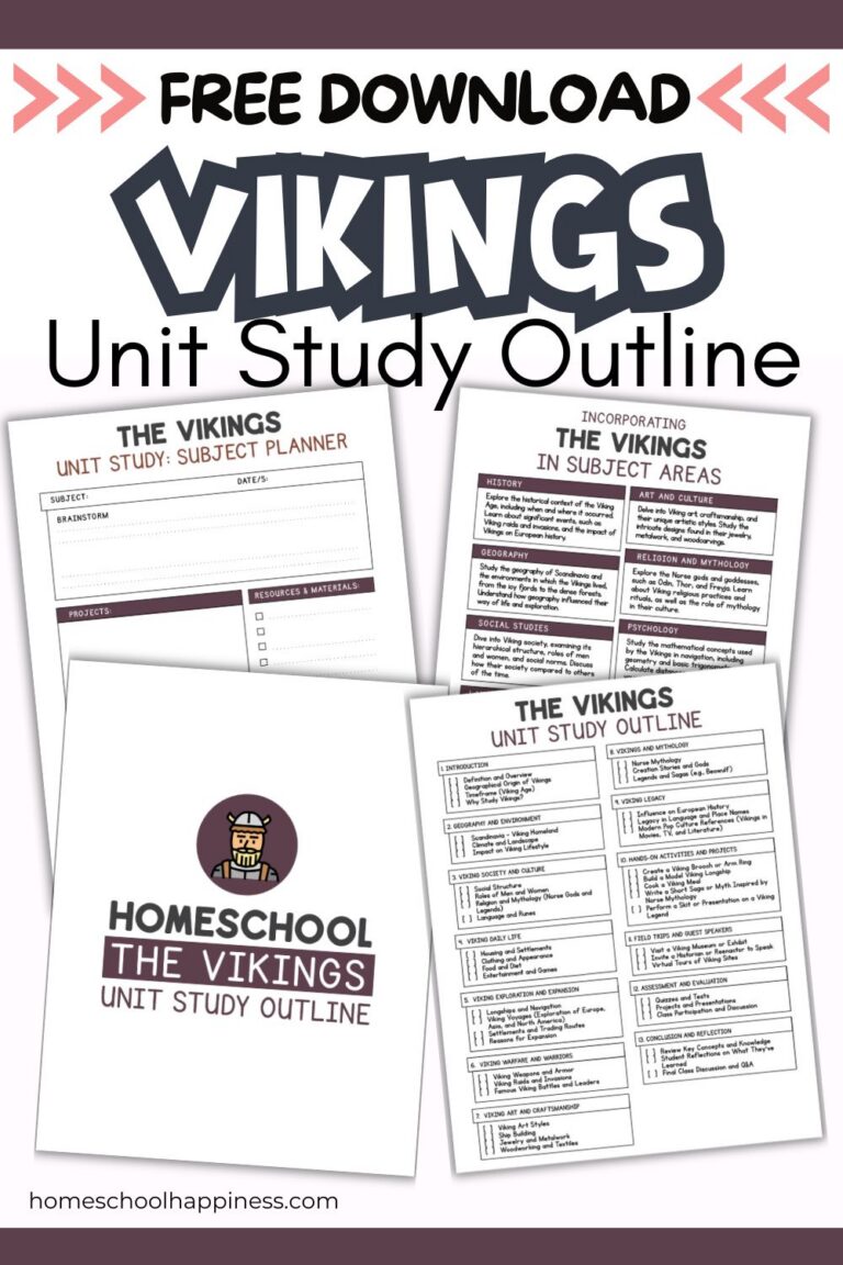 Vikings Printable Unit Study Outline for Kids