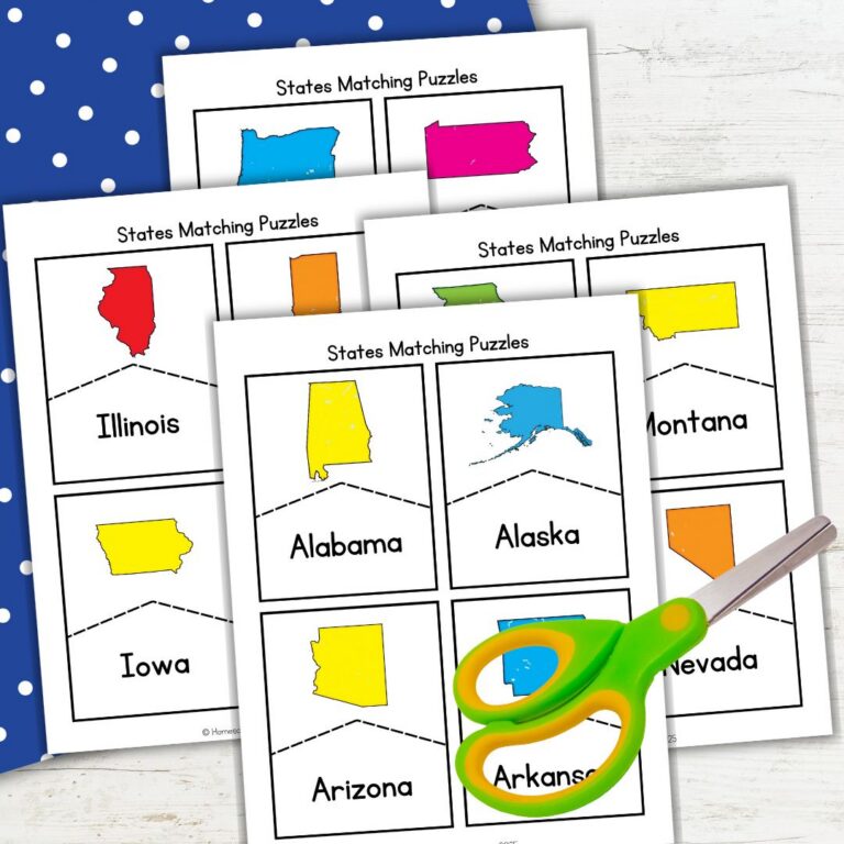 50 States Activity – Fun Homeschool Geography Worksheets