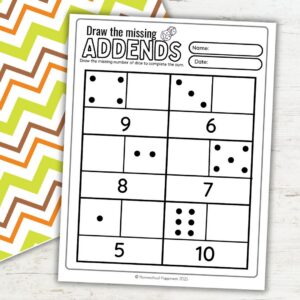 1st Grade Missing Addends Worksheets for Math Practice