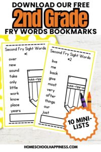 2nd Grade Fry Words Bookmarks for Reading Fluency and Fun