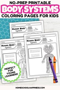 Human Body Systems Coloring Pages for Homeschool Science