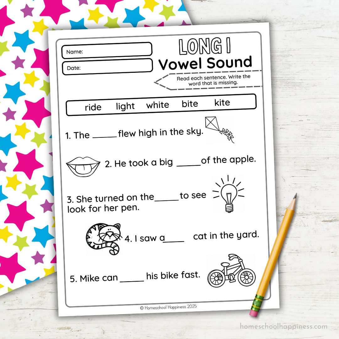 Long I Vowel Worksheets – Free Homeschool Printables