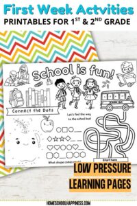 Printable Back to School Activities for Homeschool Kids
