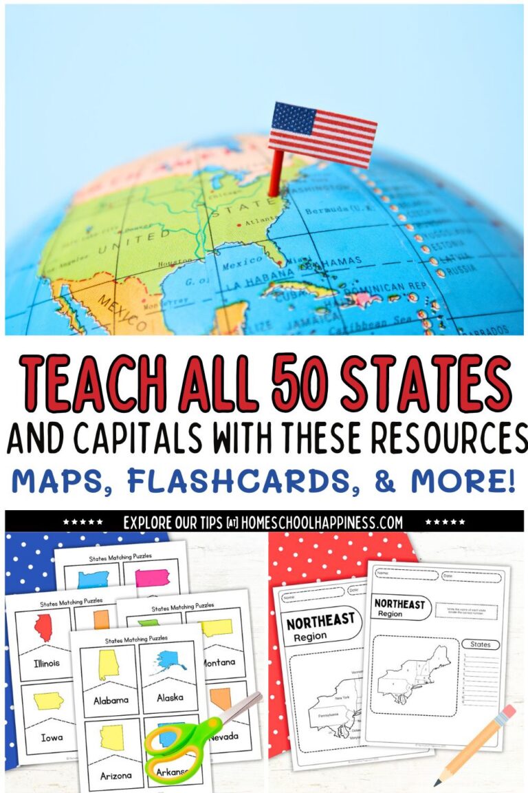 50 States and Capitals for Kids – Free Printables, Maps, & Games
